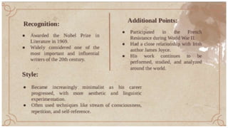 A comprehensive presentation on Samuel Becketts waiting for godot | PPT