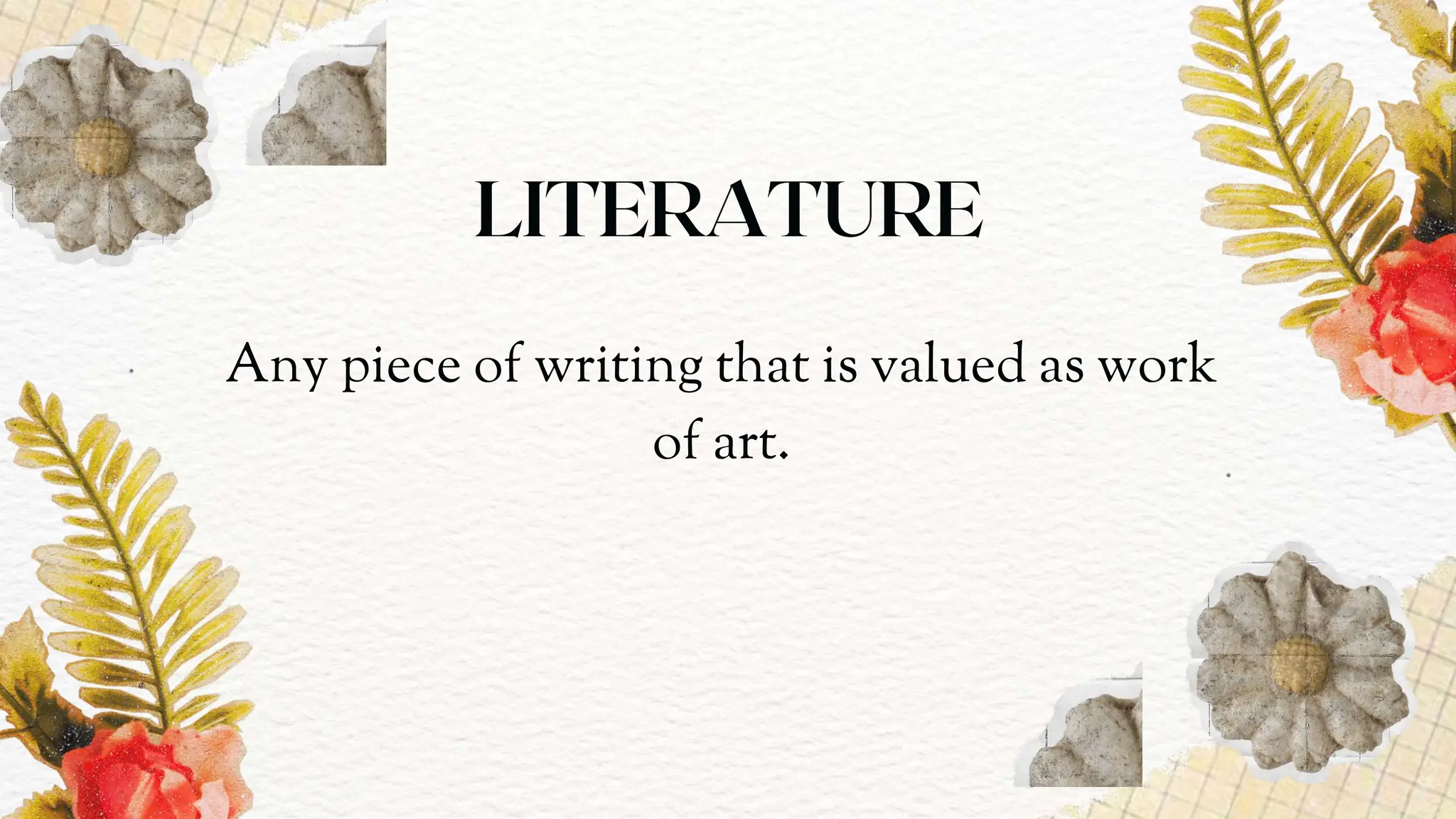 Literature powerpoint presentation ppt doc | PPTX