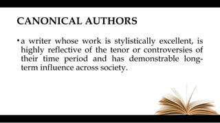 CANONICAL FILIPINO AUTHORS - 21st Century Literature | PPTX