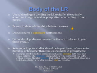 literature review basics | PPT