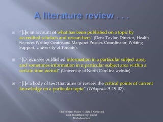 literature review basics | PPT