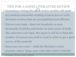 literature-review.ppt to gain info on this | PPT