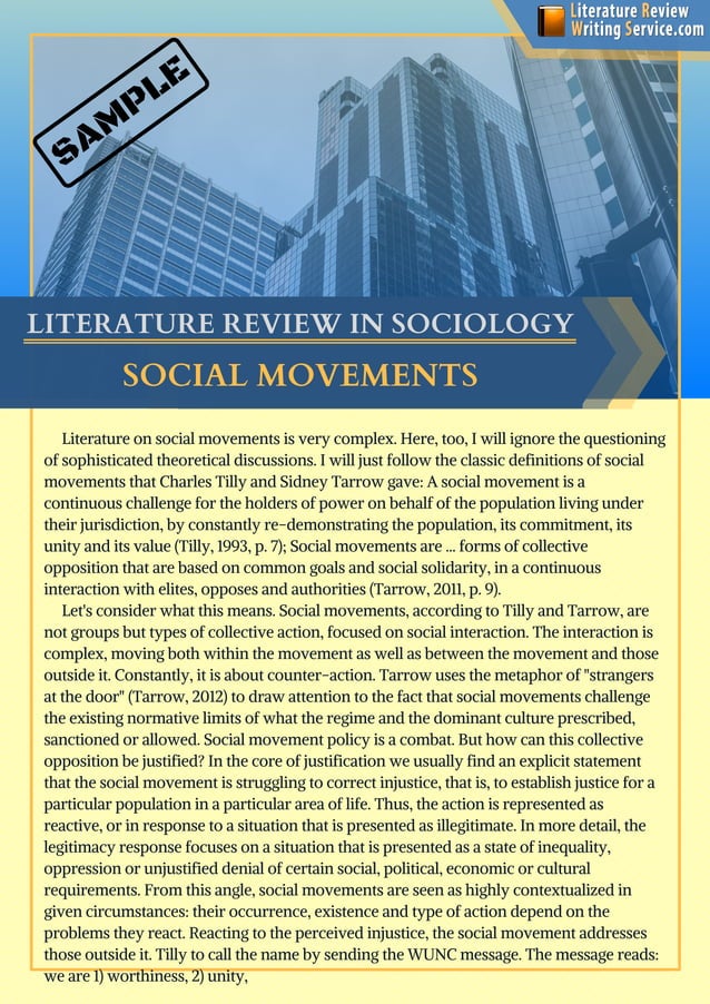 Literature Review in Sociology Example | PDF
