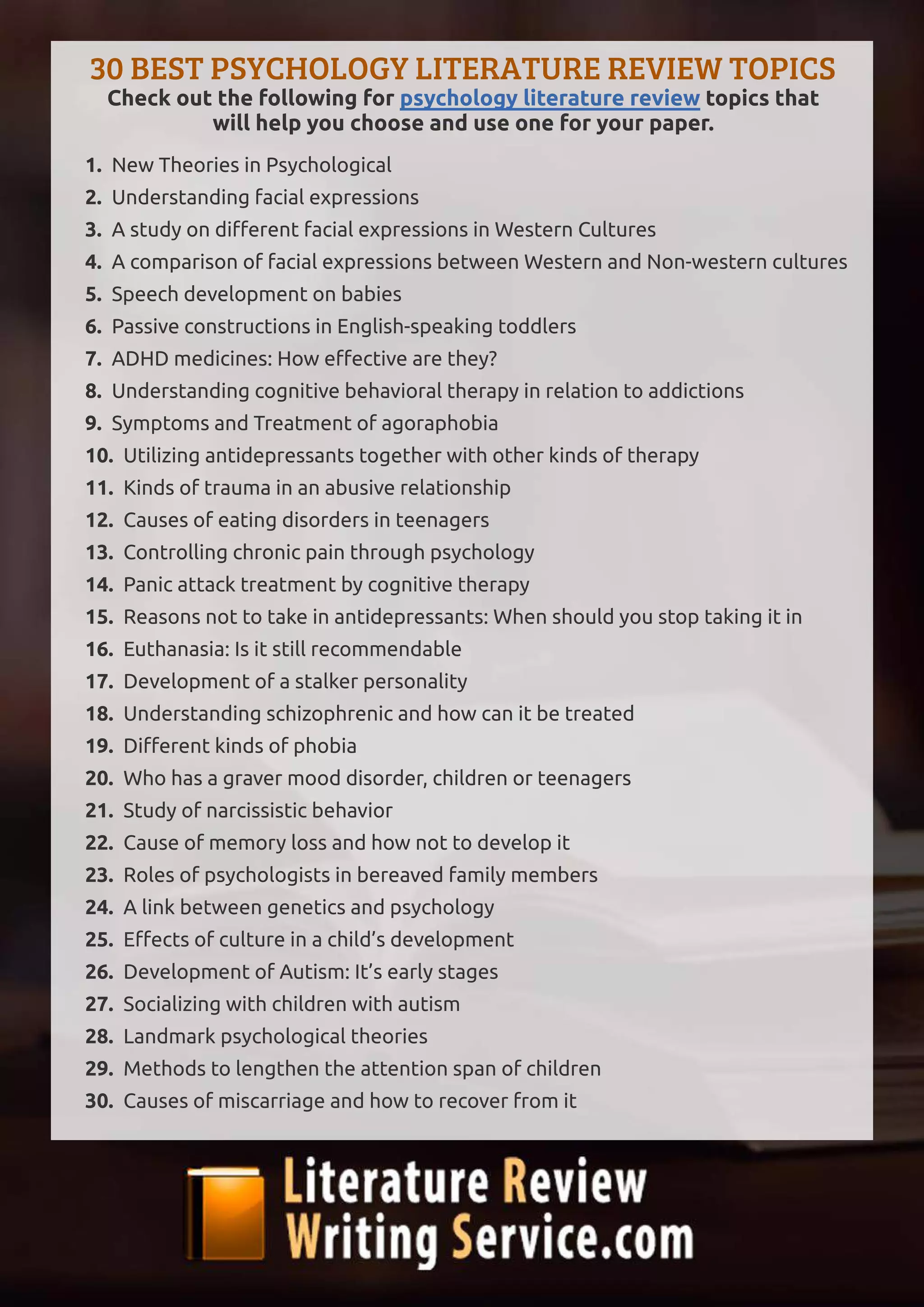 200+ Free Literature Review Topics Your Professor Will Love in 2019 | PDF