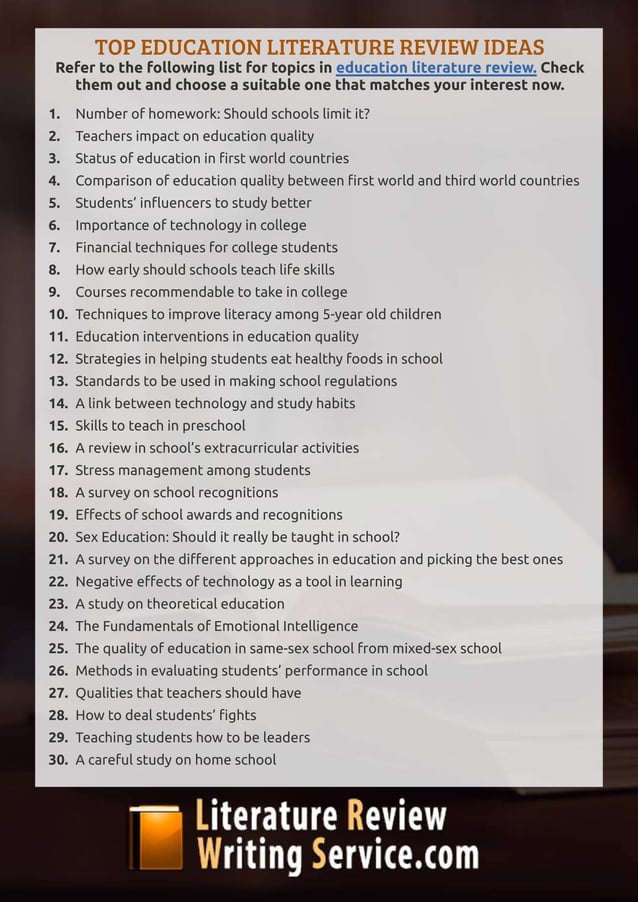 200+ Free Literature Review Topics Your Professor Will Love in 2019 | PDF