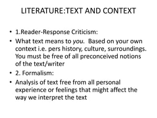 Literature text&context | PPT