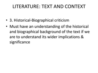 Literature text&context | PPTX
