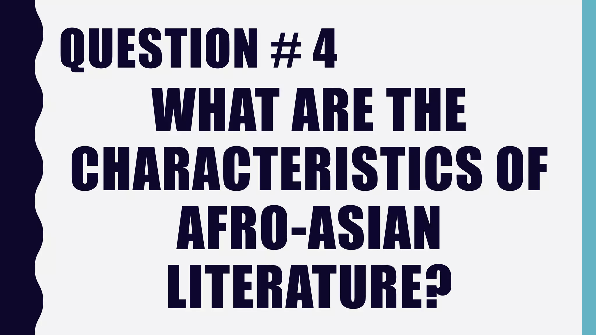 Afro-Asian Literature | PPTX