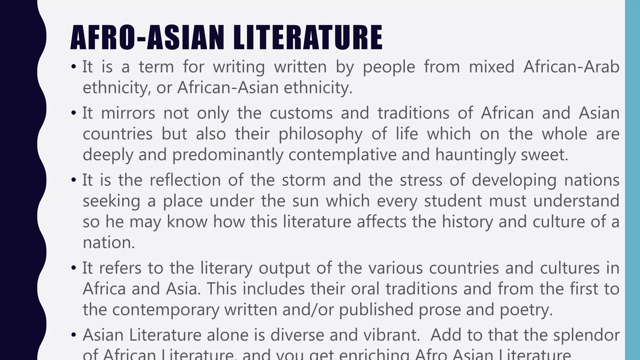 Afro-Asian Literature | PPTX