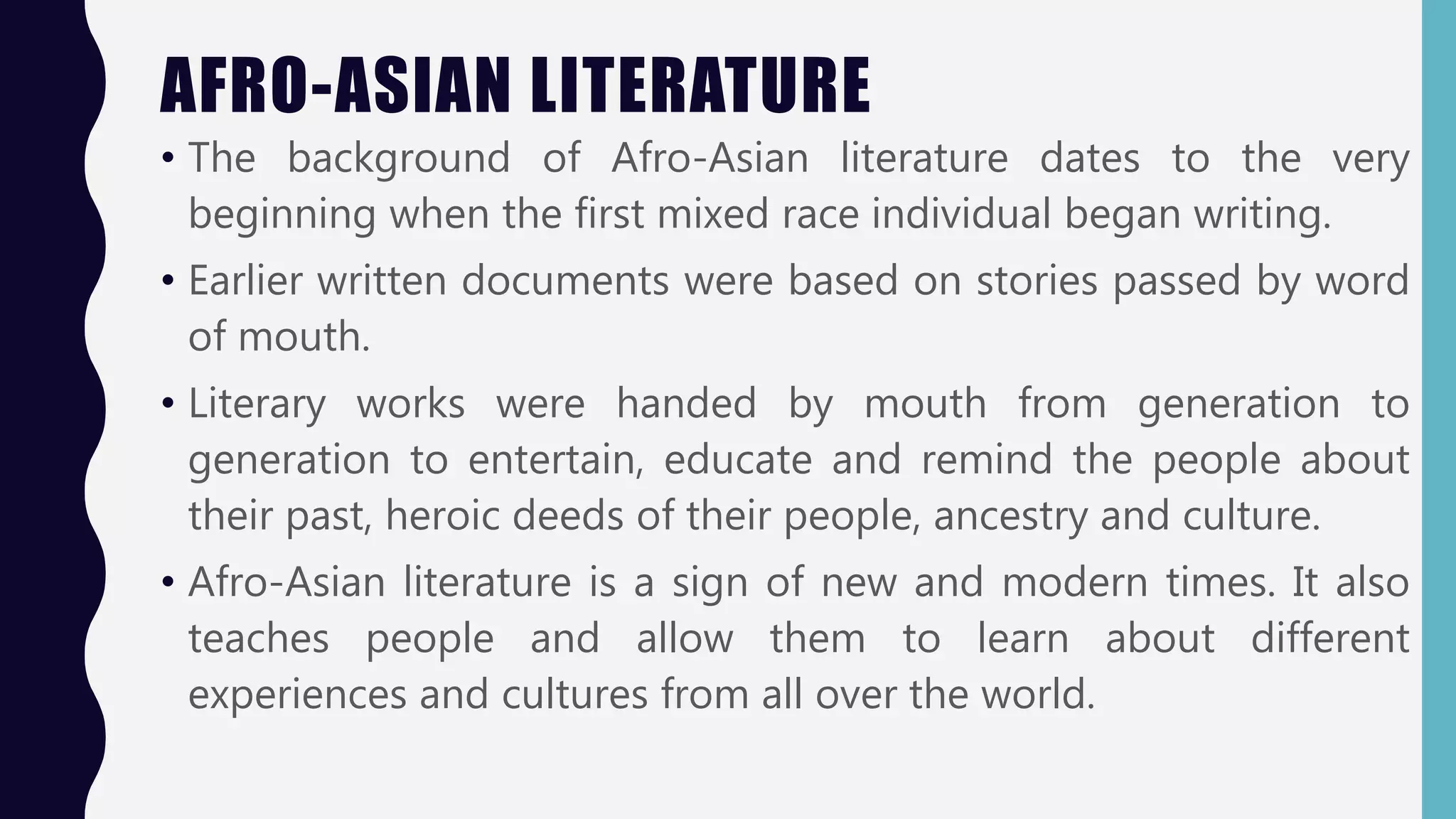 Afro-Asian Literature | PPTX