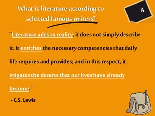Literature and its Standards | PPTX