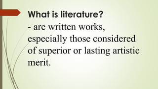 Literature and its types | PPTX