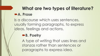 Literature and its types | PPTX