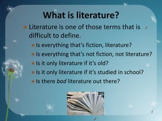 Literature Basics | PPTX