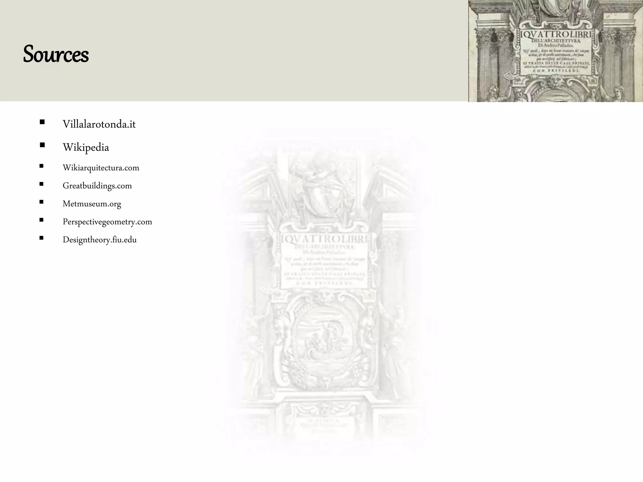 Literature case study - Villa la Rotunda | PPSX