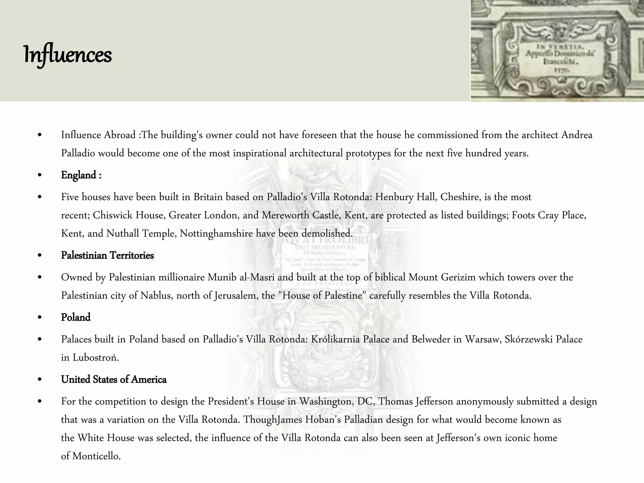 Literature case study - Villa la Rotunda | PPSX