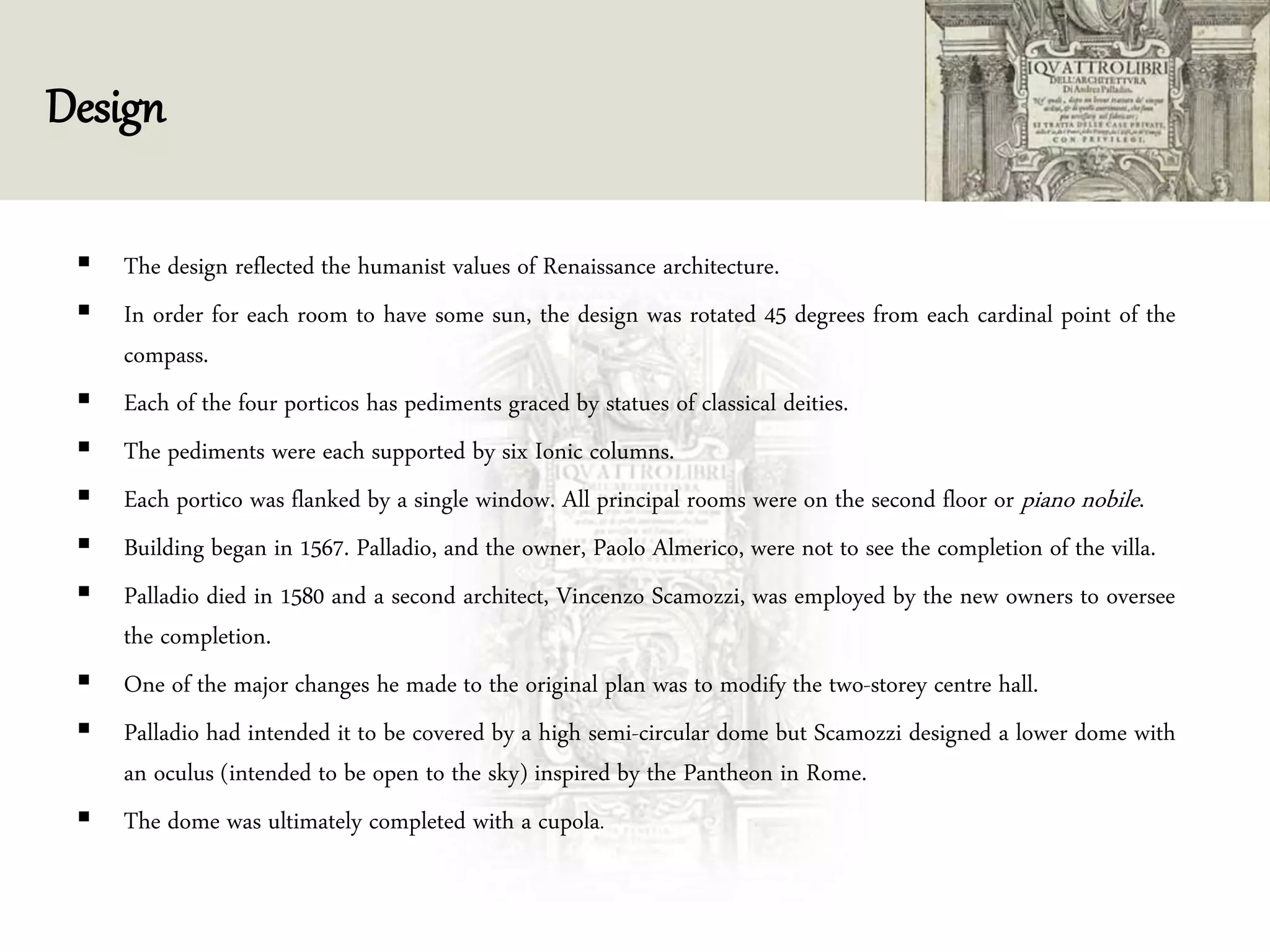 Literature case study - Villa la Rotunda | PPSX