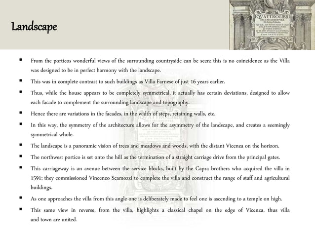 Literature case study - Villa la Rotunda | PPSX | Houses | Real Estate