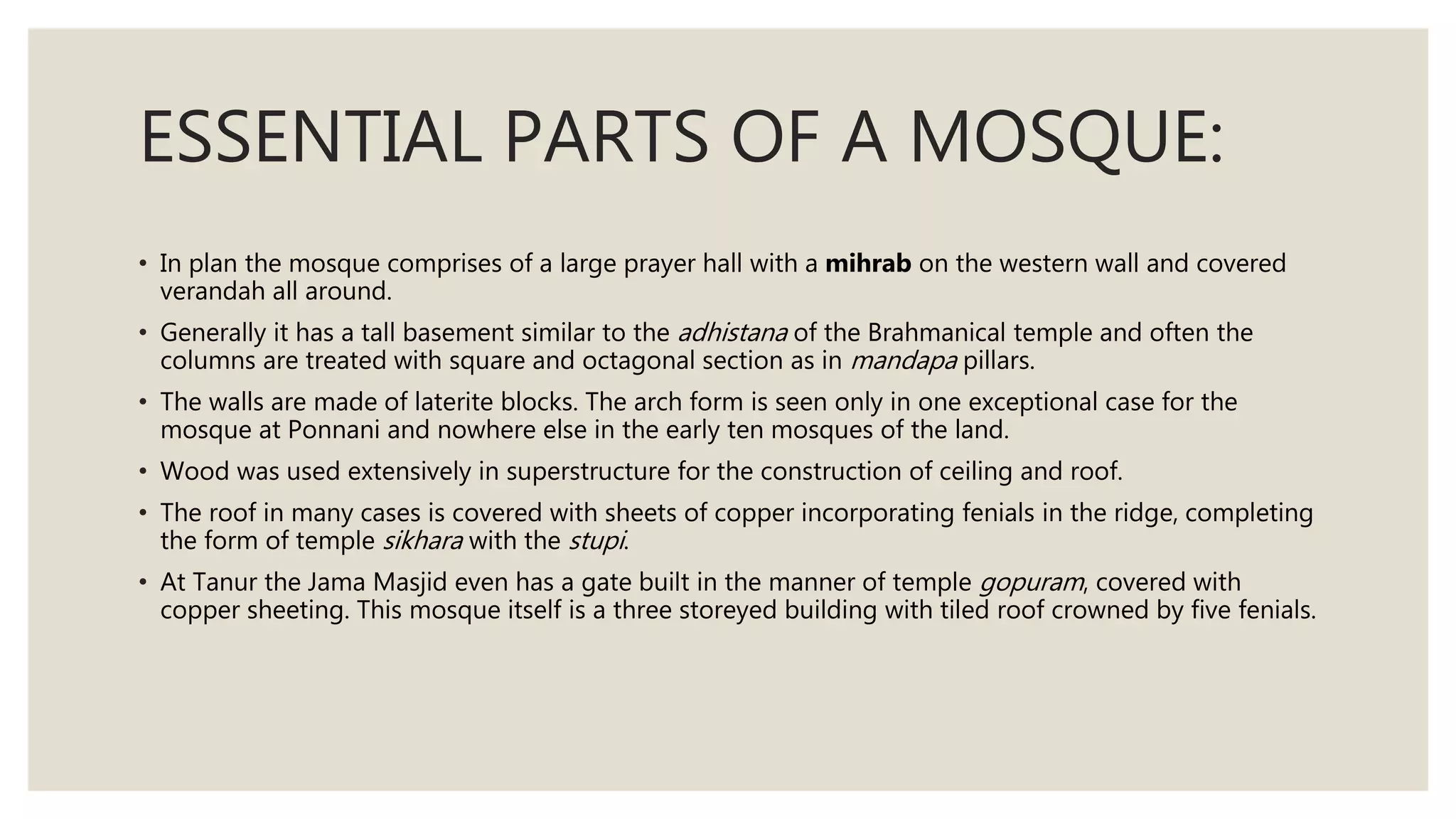 Literature casestudy on mosques in kerala | PPTX