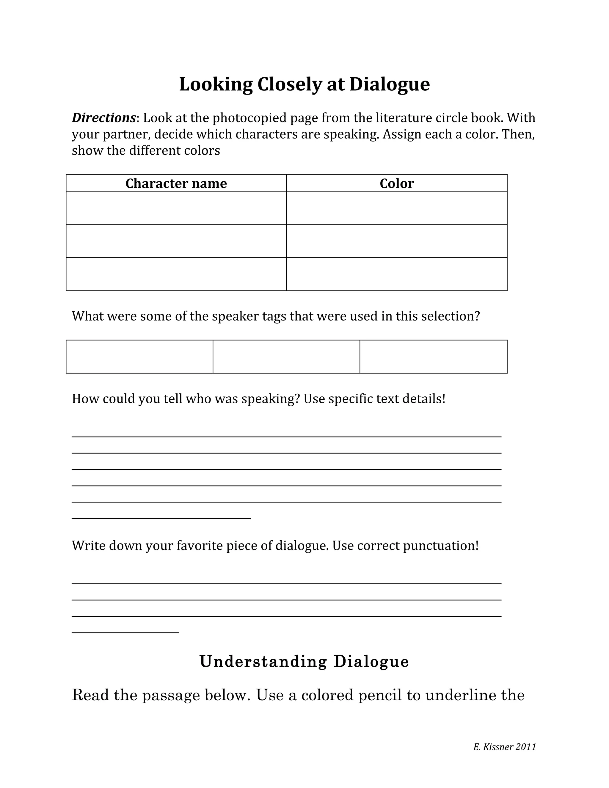 Literature circle materials | DOC