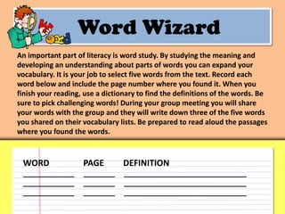 Literature Circles - Roles | PPTX