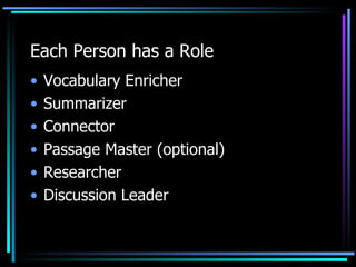 Literature Circles | PPT | Books and Literature