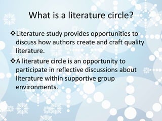 Literature circles | PPTX