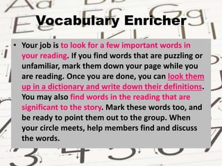 Literature circles | PPTX