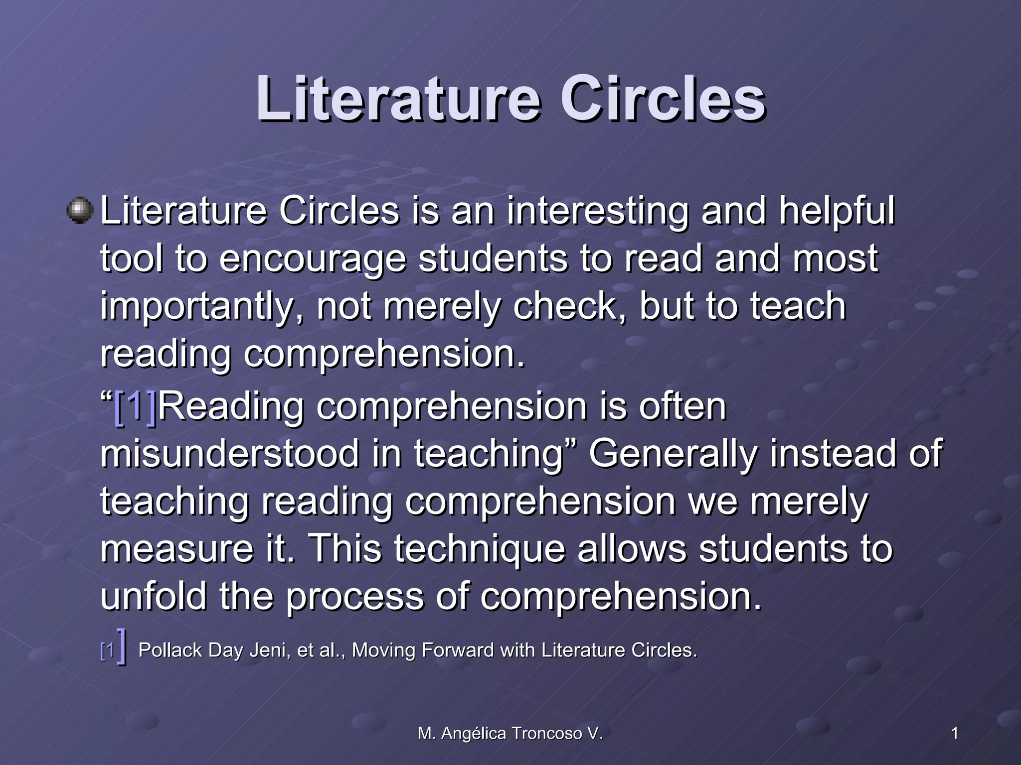 Literature circles ppt for lit workshop 141210 | PPT