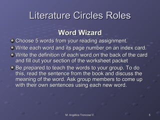 Literature circles ppt for lit workshop 141210 | PPT