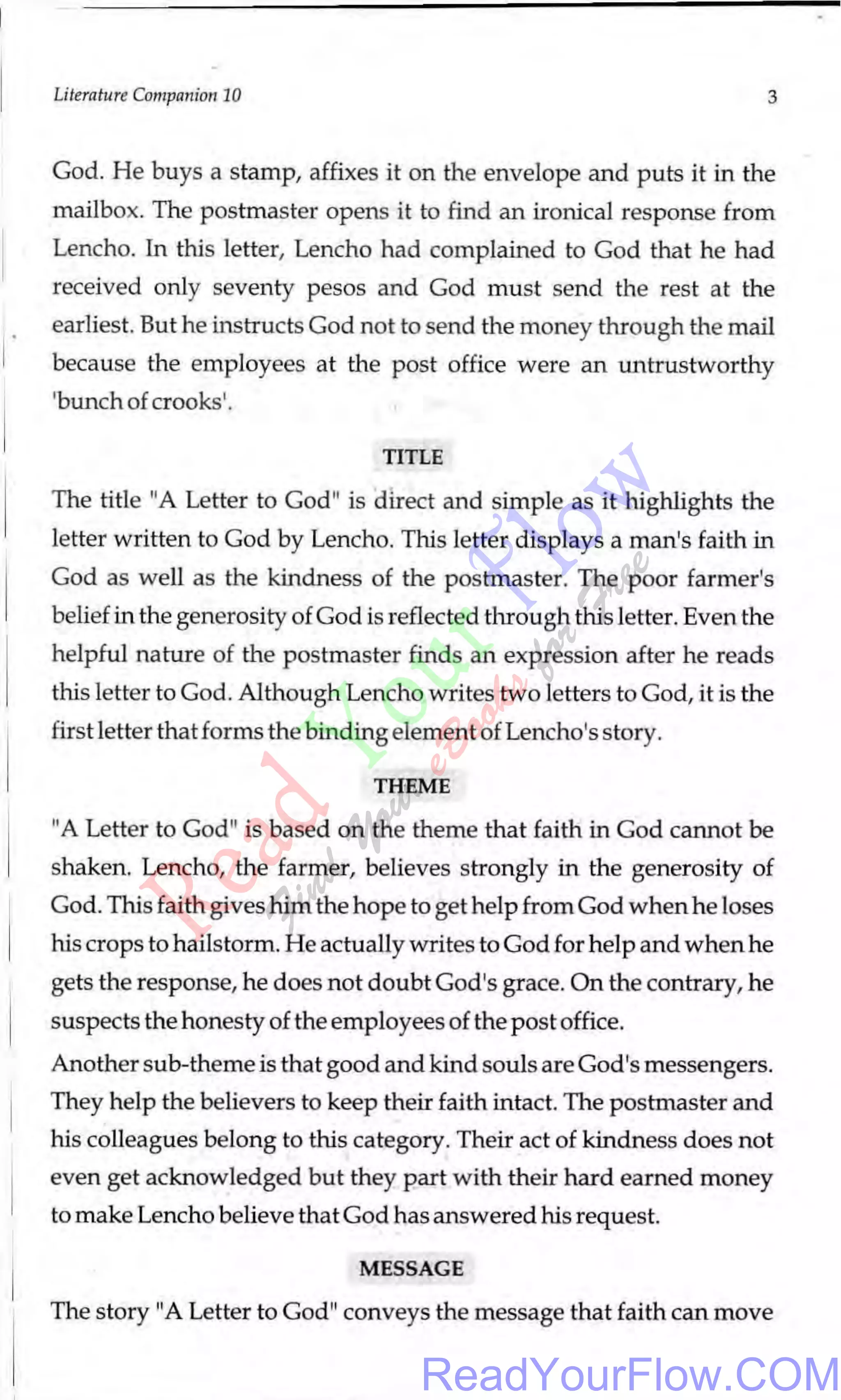 Literature Companion FIRST FLIGHT Class 10 | PDF