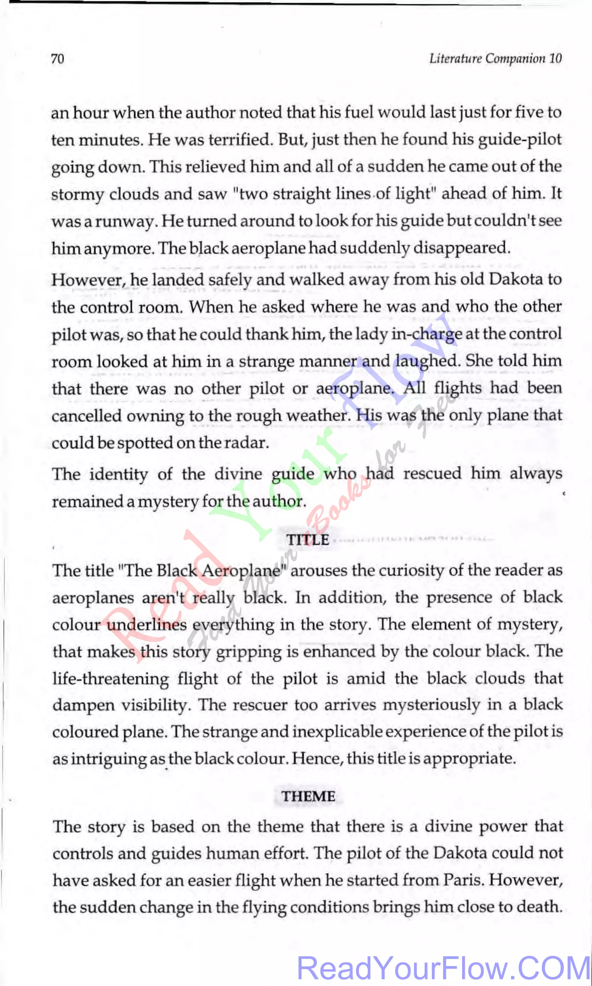 Literature Companion FIRST FLIGHT Class 10 | PDF
