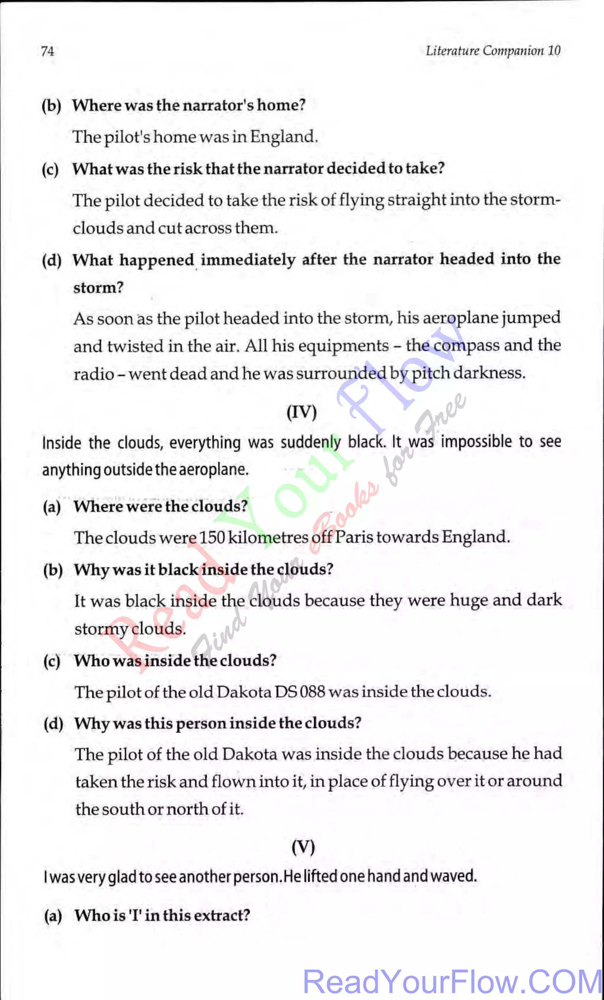 Literature Companion FIRST FLIGHT Class 10 | PDF