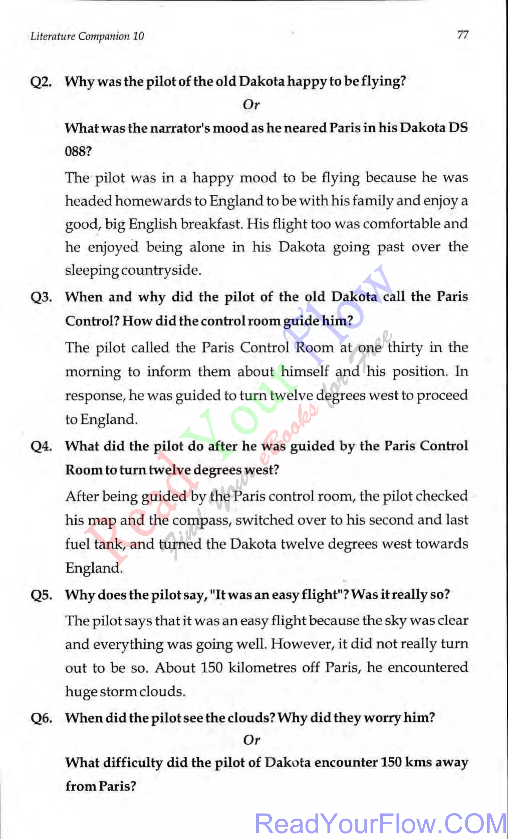 Literature Companion FIRST FLIGHT Class 10 | PDF