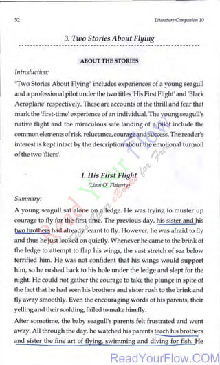Literature Companion FIRST FLIGHT Class 10 | PDF