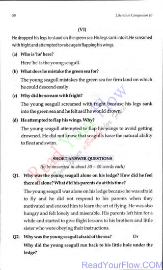 Literature Companion FIRST FLIGHT Class 10 | PDF