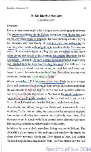 Literature Companion FIRST FLIGHT Class 10 | PDF