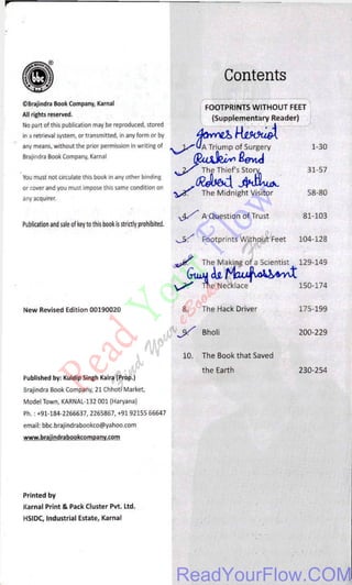 Literature Companion FootPrints Without feets Class 10 | PDF