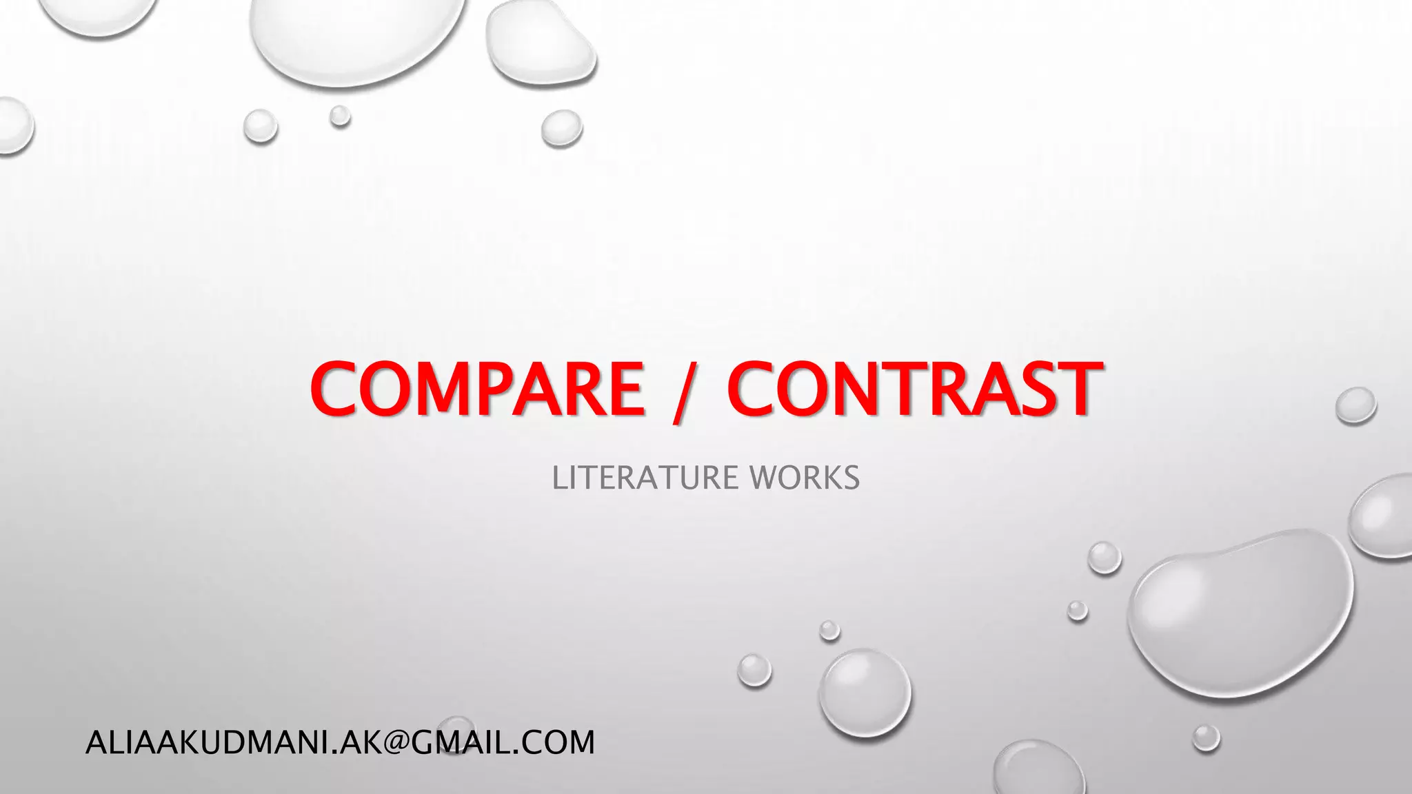 Literature compare contrast | PPSX