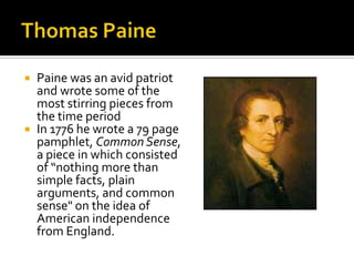 Literature during the American Revolution | PPTX