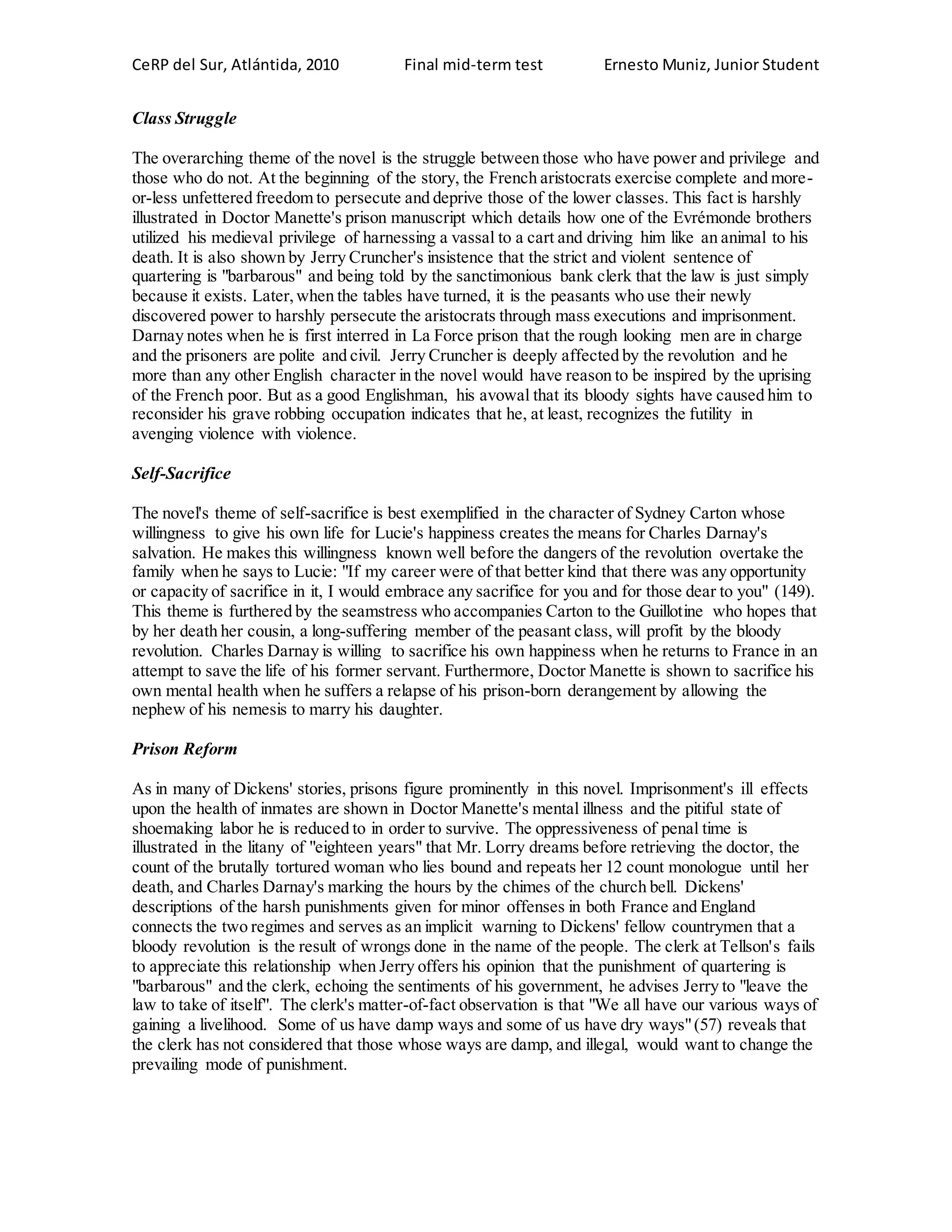 Charles Dickens 'A Tale of Two Cities' | DOCX