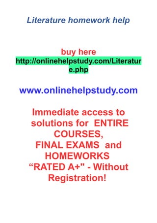 Literature homework help | PDF