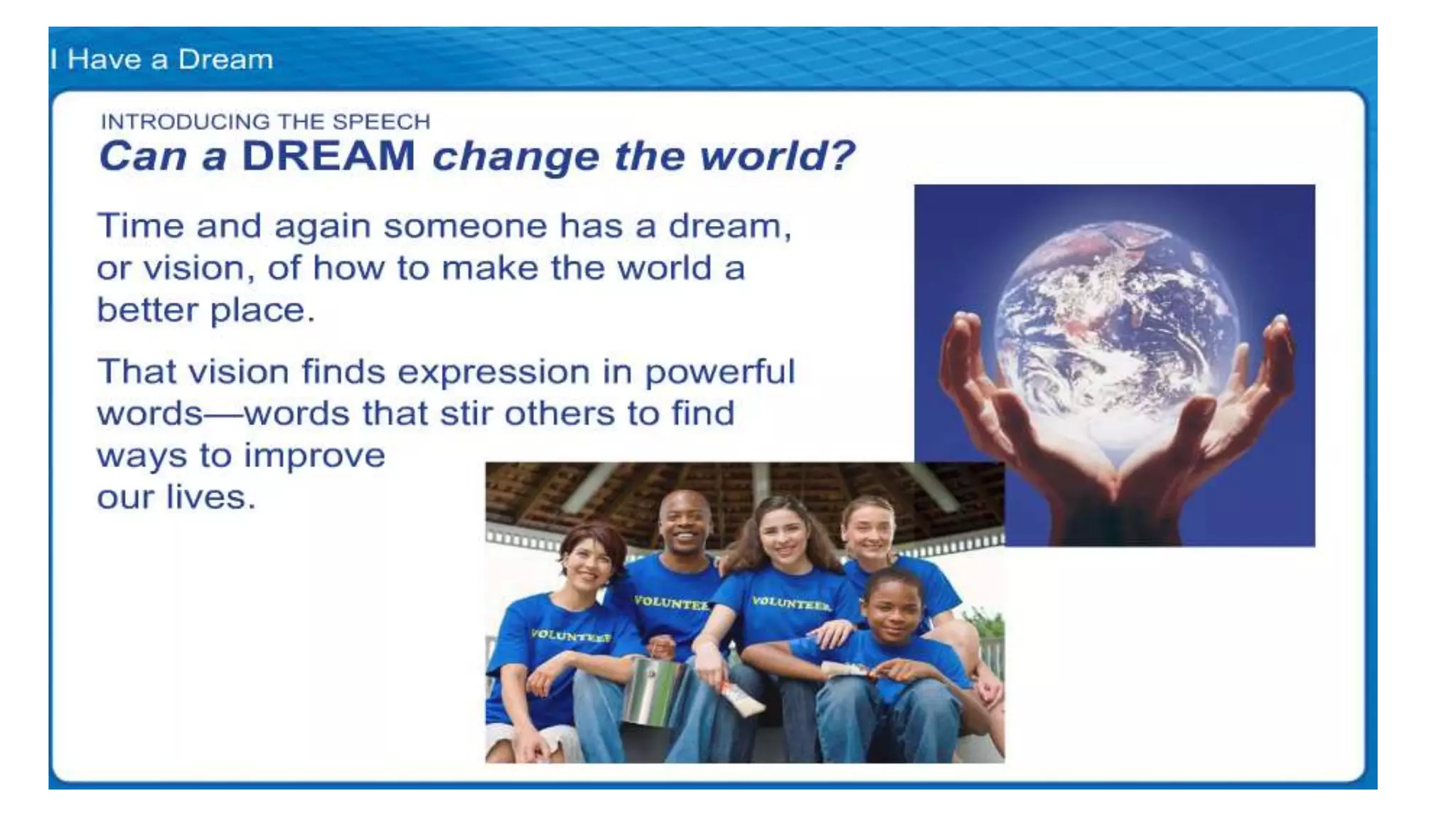 Literature i have a dream powerpoint | PPT