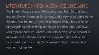 Literature in Renaissance England | PPTX