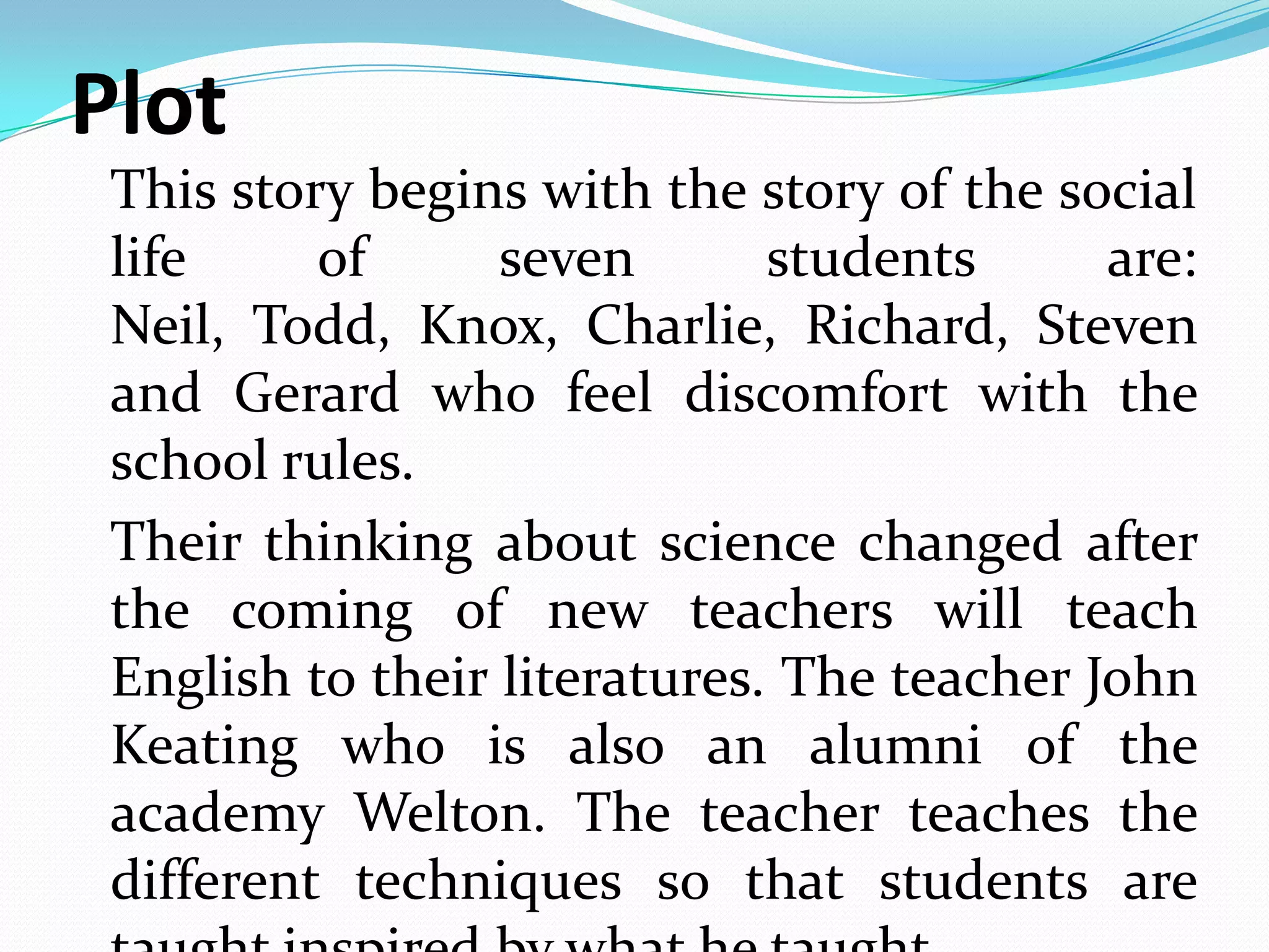 The Analyze Movie "dead poet society" | PPT