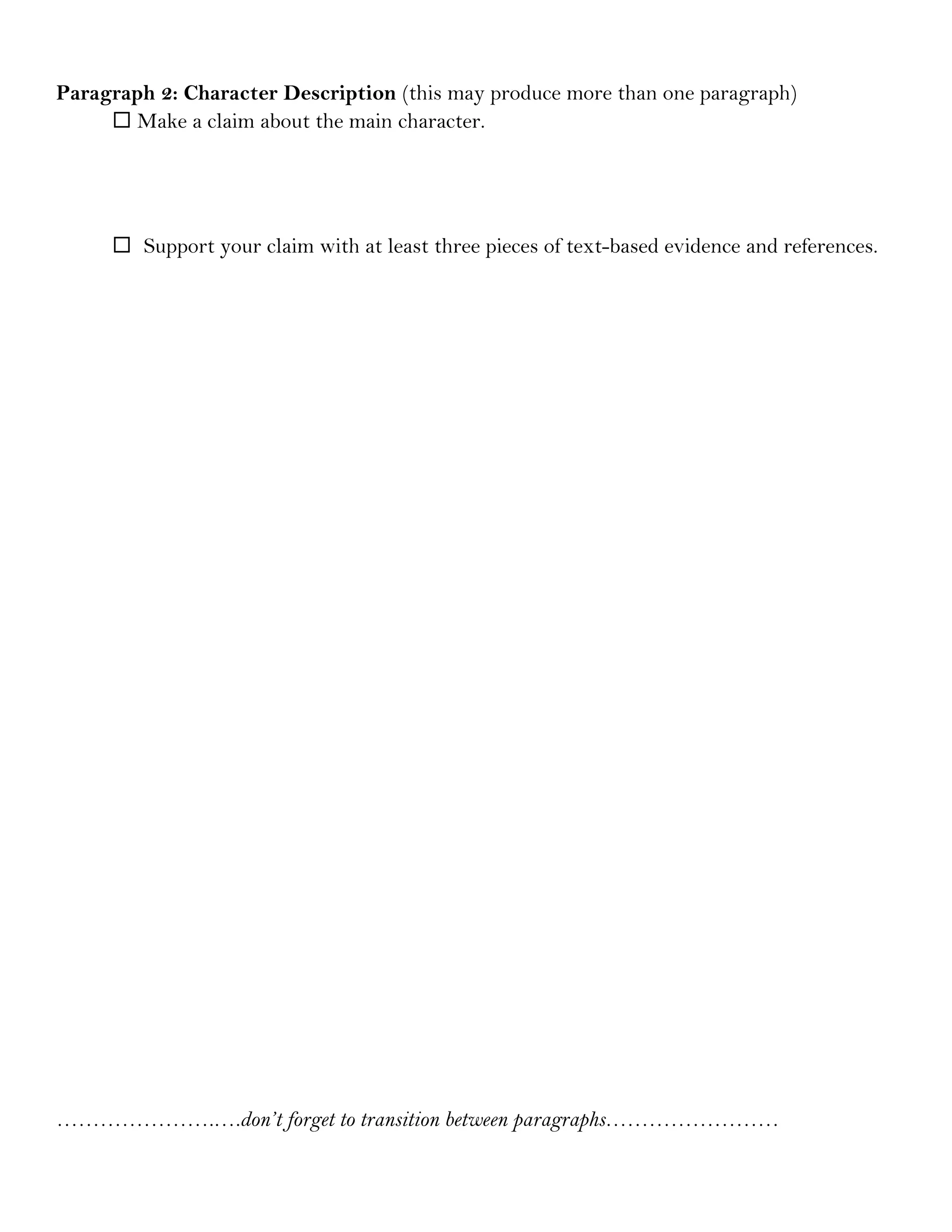 Literature letter graphic organizer | DOC