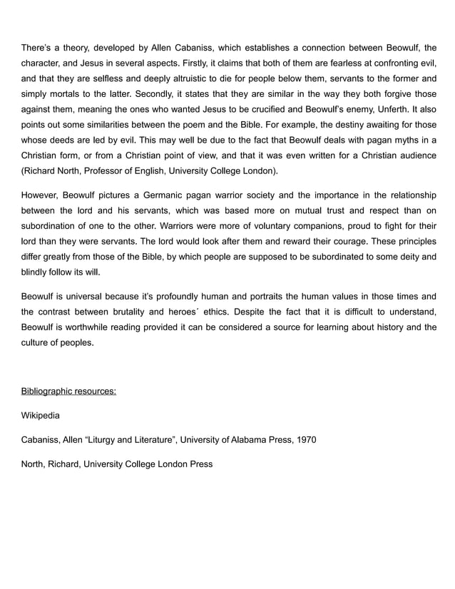 Beowulf Essay | PDF
