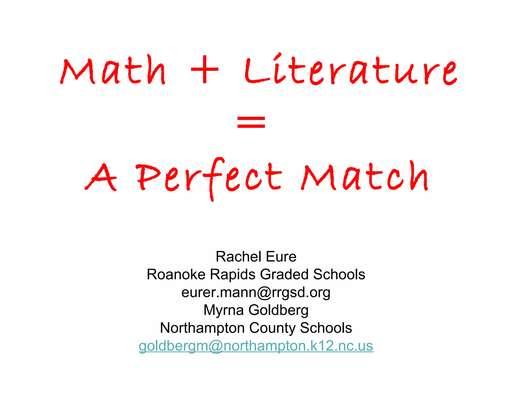 Literature + math = a perfect match | PPT