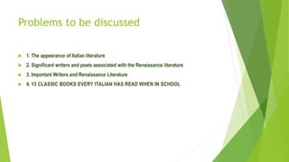 Literature of Renaissance in Italy Lecture 2.pptx