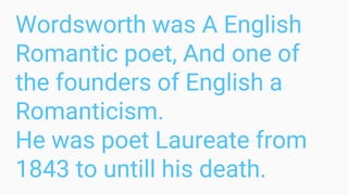 Wordsworth As a Poet of Nature | PPTX